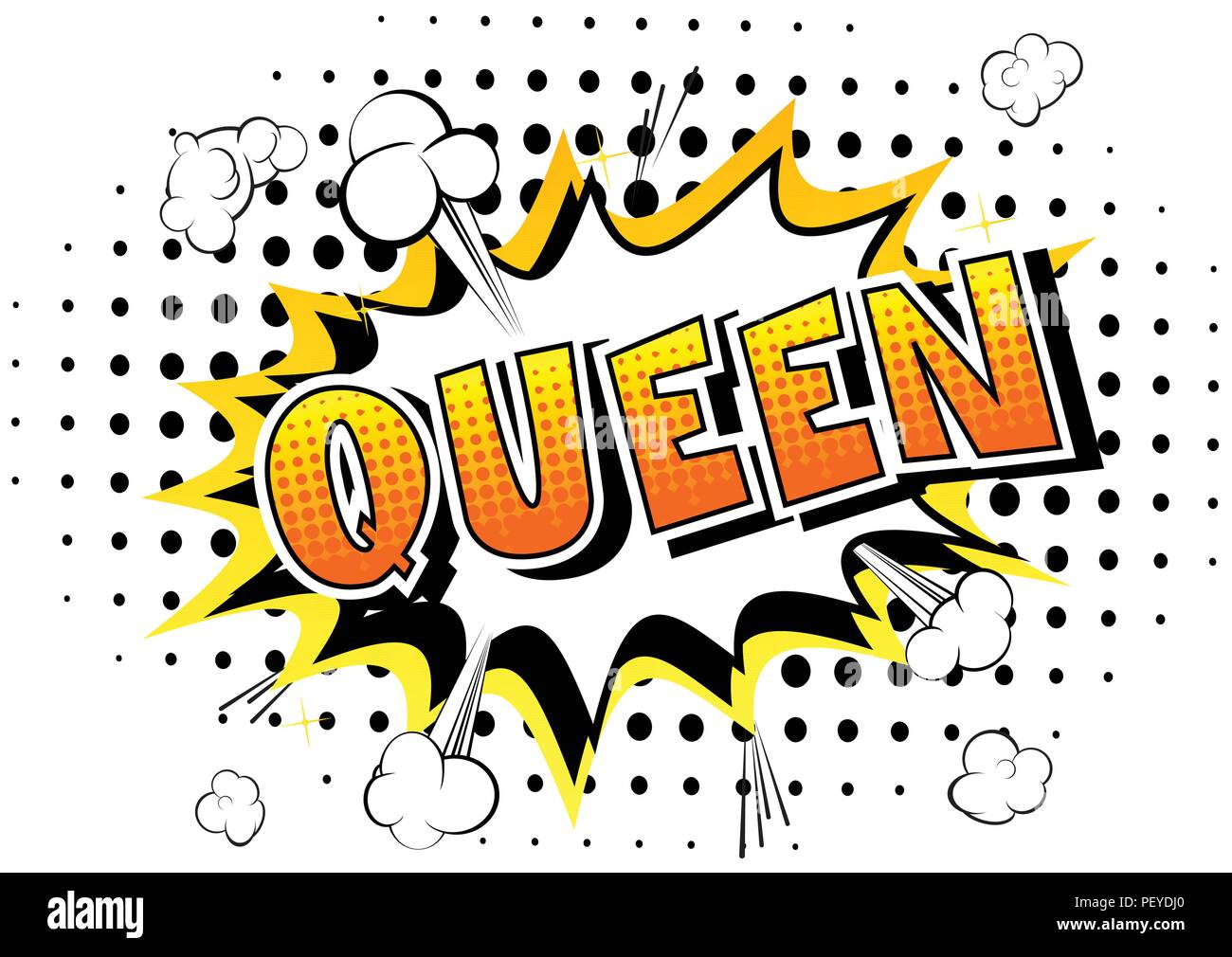 Queen (royal person) - Vector illustrated comic book style phrase Stock ...