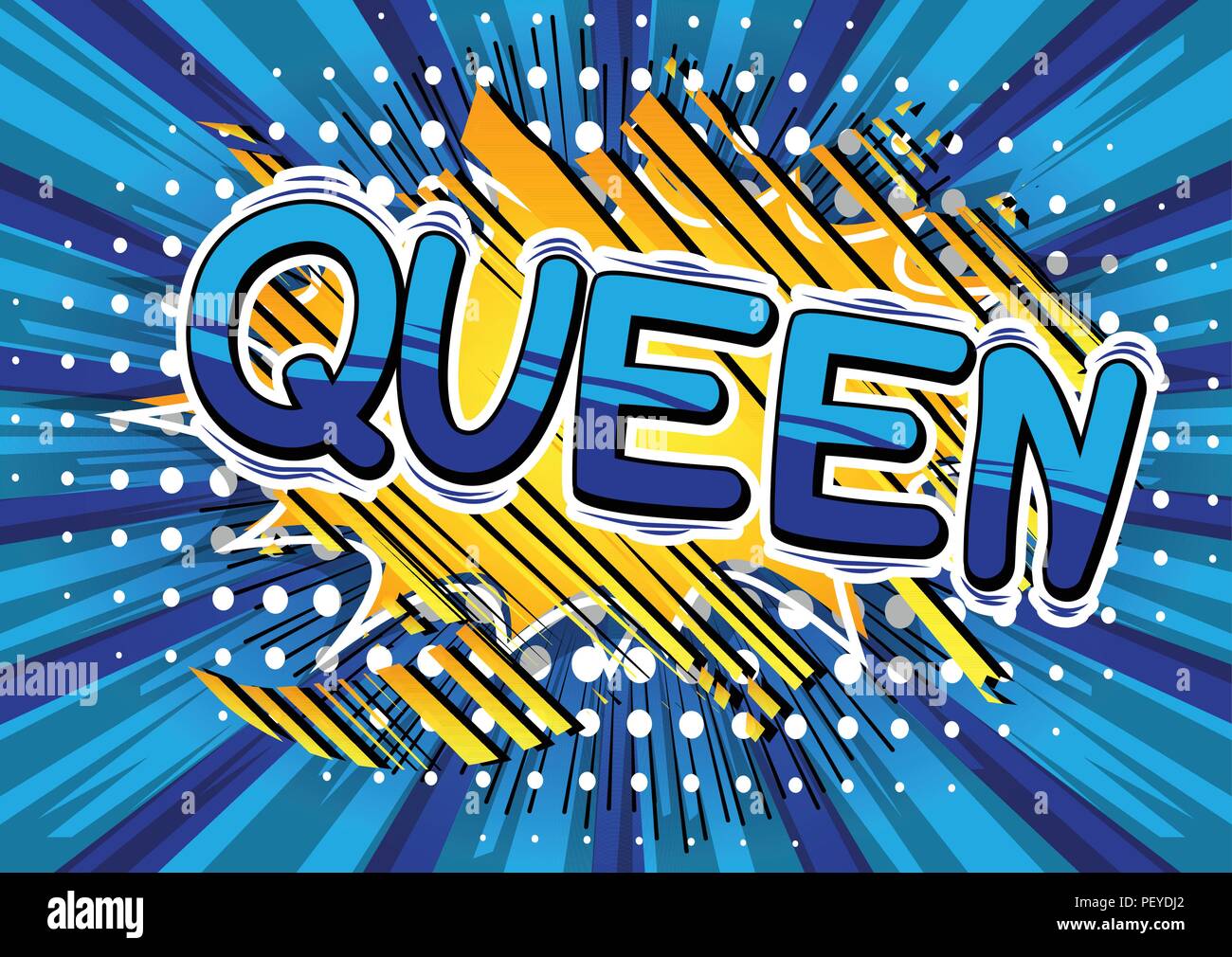 Queen (royal person) - Vector illustrated comic book style phrase Stock ...