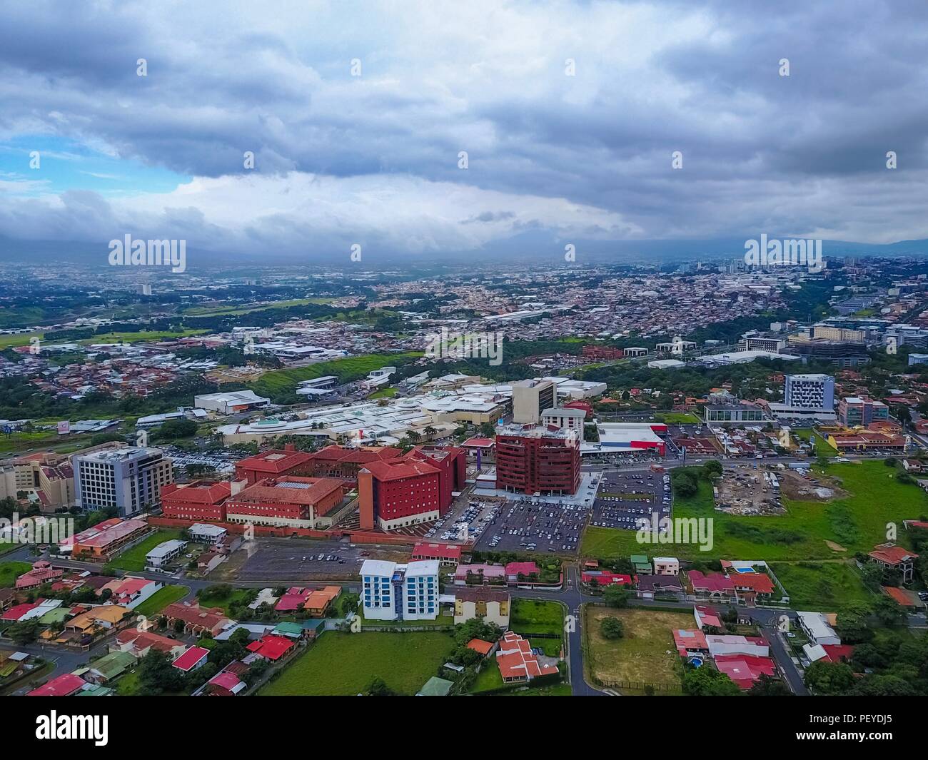 Beautiful aerial view of the city of San Jose Costa Rica Stock Photo ...