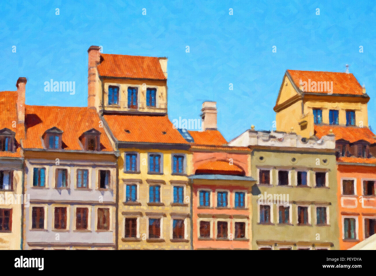 Drawing old city street facades hi-res stock photography and images - Alamy