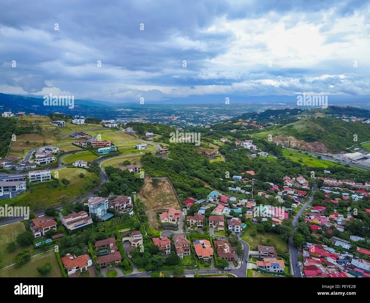 Beautiful aerial view of the city of San Jose Costa Rica Stock Photo ...