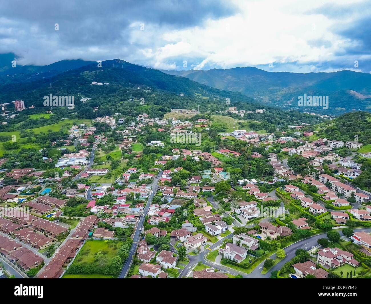 Beautiful aerial view of the city of San Jose Costa Rica Stock Photo ...