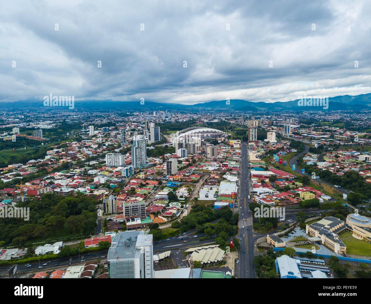 Beautiful aerial view of the city of San Jose Costa Rica Stock Photo ...