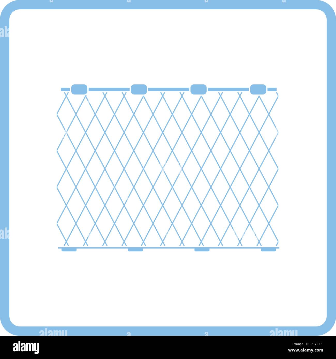 Icon of Fishing net . Blue frame design. Vector illustration Stock ...