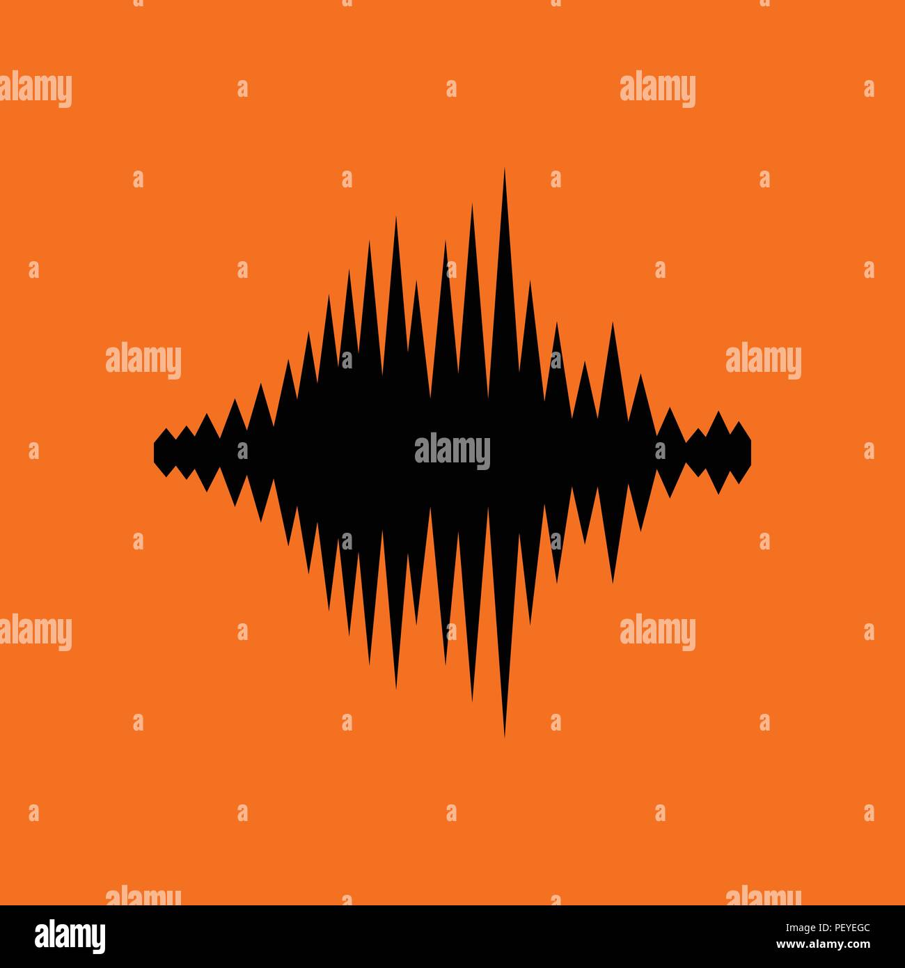 Music equalizer icon. Orange background with black. Vector illustration ...