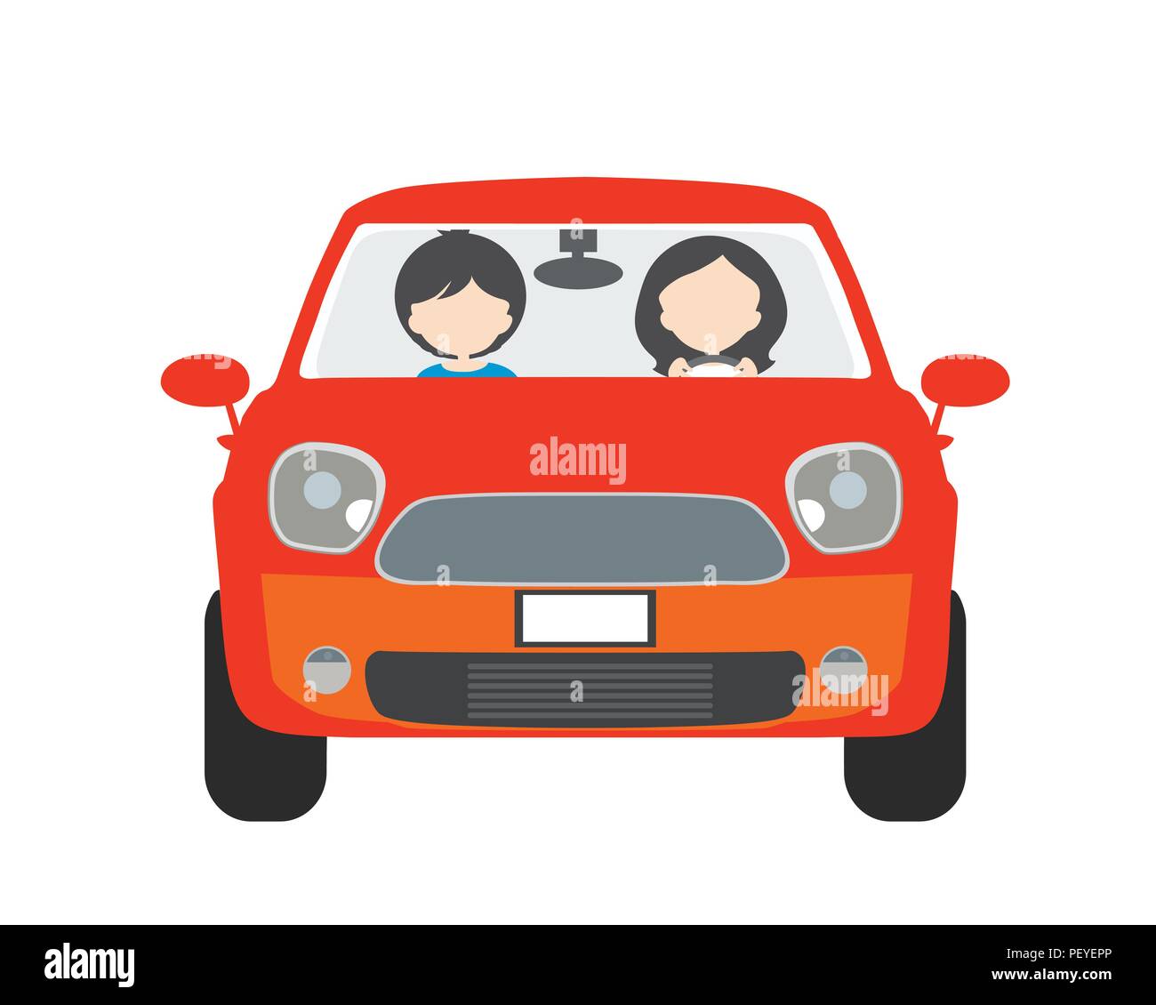 Young couple driving in car Stock Vector Images - Alamy