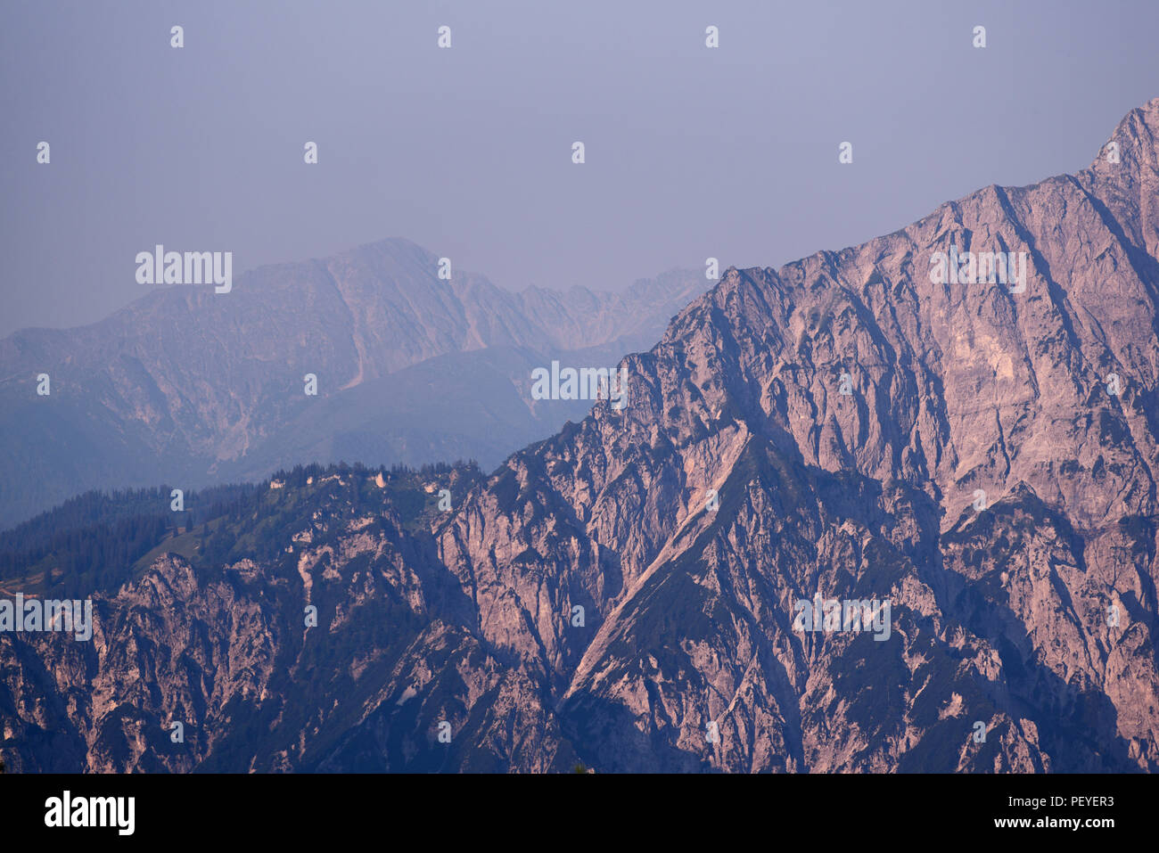 Rocky mountains of the Styrian Limestone Alps in Gesäuse National Park ...