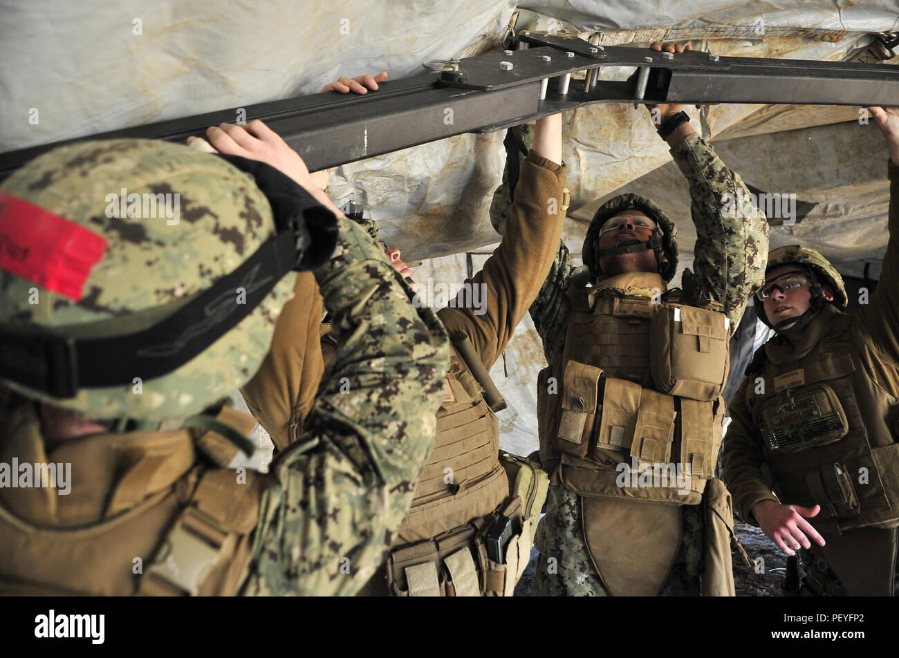 CAMP SHELBY, Miss. (Feb. 17, 2016) Seabees assigned to Naval Mobile ...