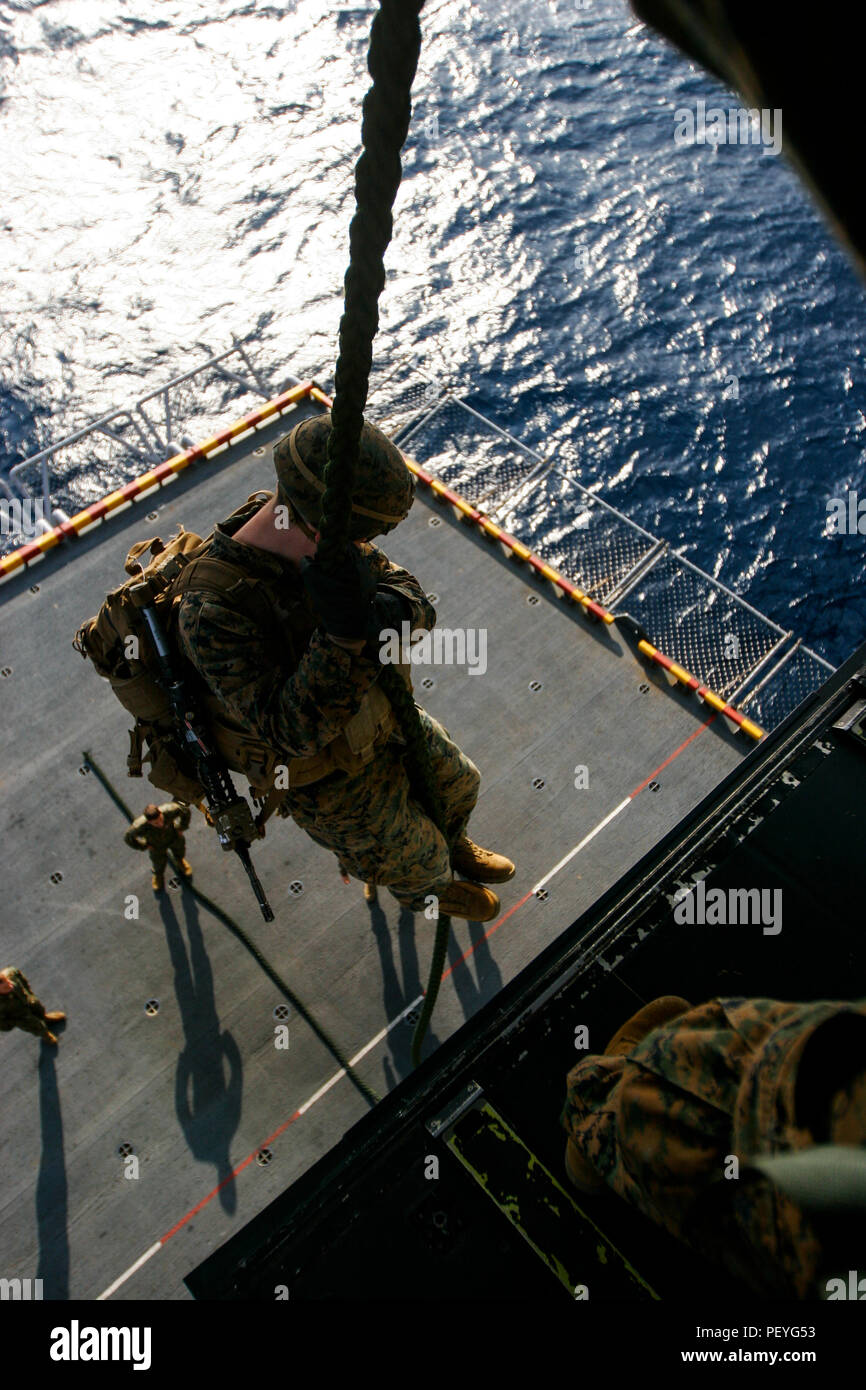A Marine with Charlie Company, Battalion Landing Team 1st Battalion ...