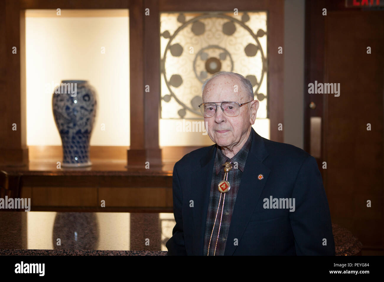 Jack Colby, a Marine veteran, poses for a photo at the Iwo Jima ...
