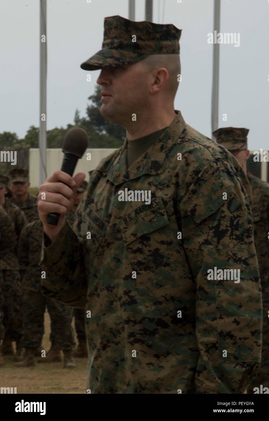 Sgt. Maj. R. Kevin Williamson speaks to guests during his relief and ...