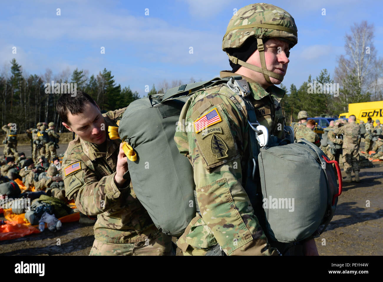 U.S. Paratroopers assigned to 4th Battalion, 319th Airborne Field Artillery Regiment, 173rd ...
