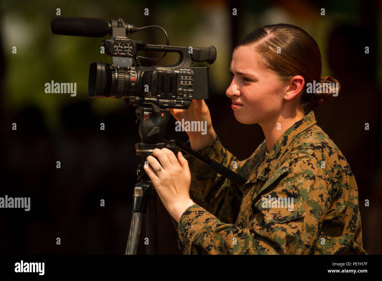 U.S. Marine Corps Lance Cpl. Megan Boulrice, combat videographer, U.S ...