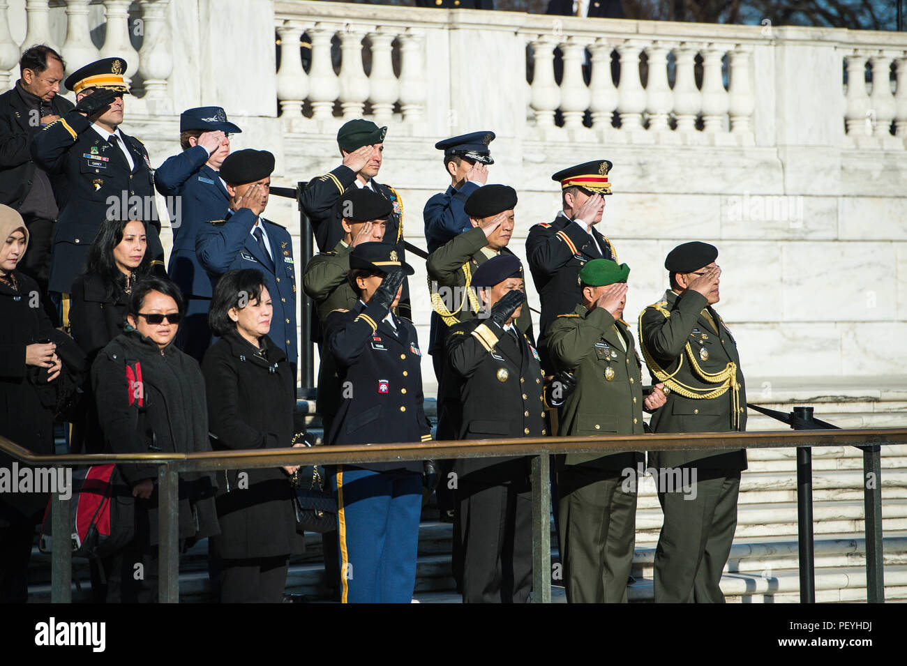 U.S. service members participate in an Armed Forces Full Honor Wreath ...