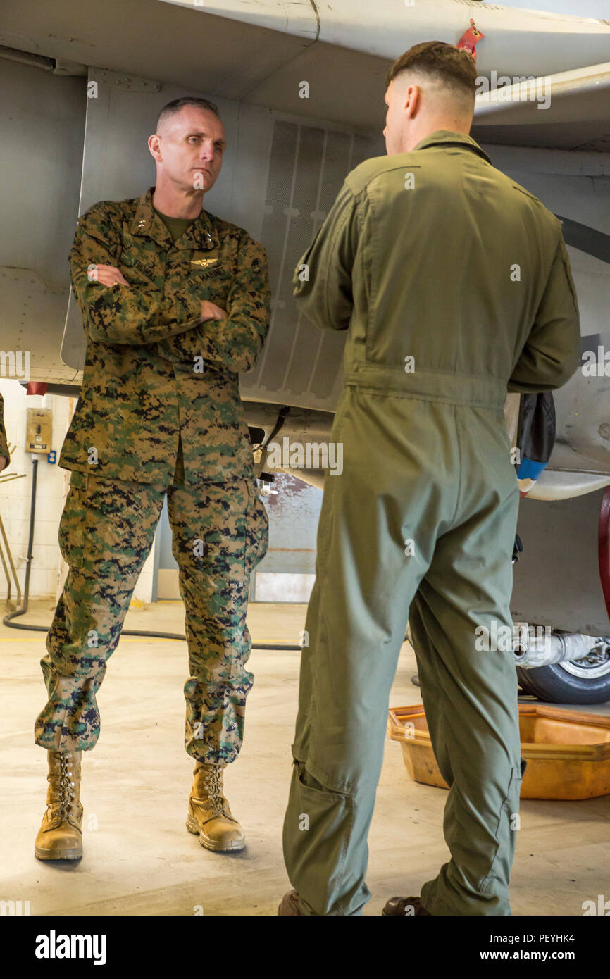 Lt. Col. Shannon M. Brown, right, briefs Maj. Gen. Gary L. Thomas ...