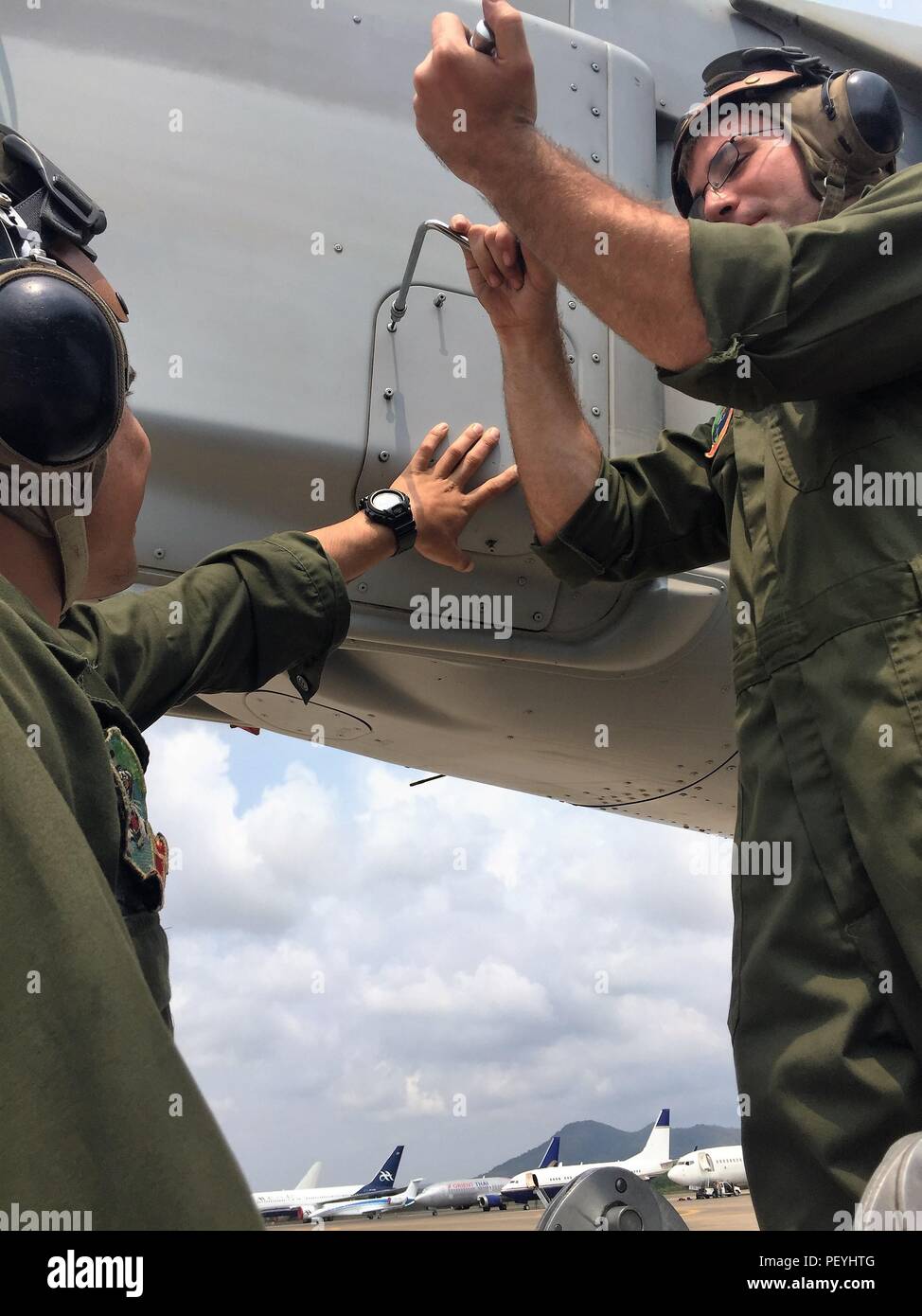 U.S. Marine Corps Lance Cpl. Demetre Ortiz and Cpl. Michael Colley ...