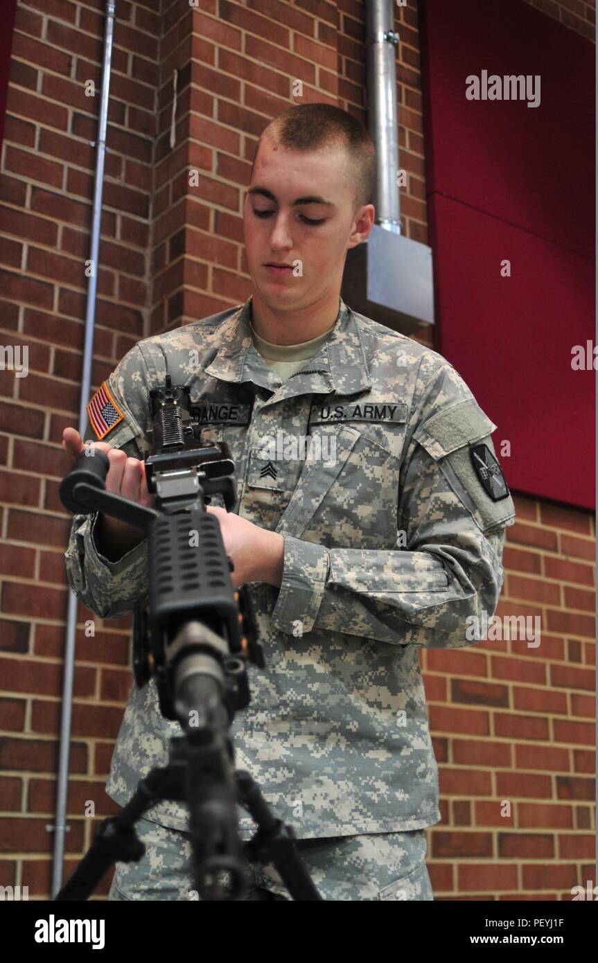 U.S. Army Sgt. Shane Strange, a multiple rocket launch systems gunner ...