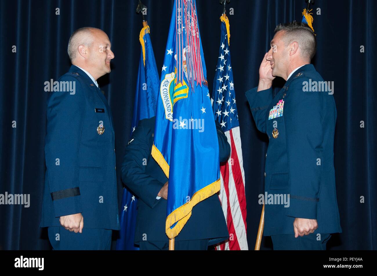 Colonel Brian Hastings, right, incoming commandant of Air Command and ...