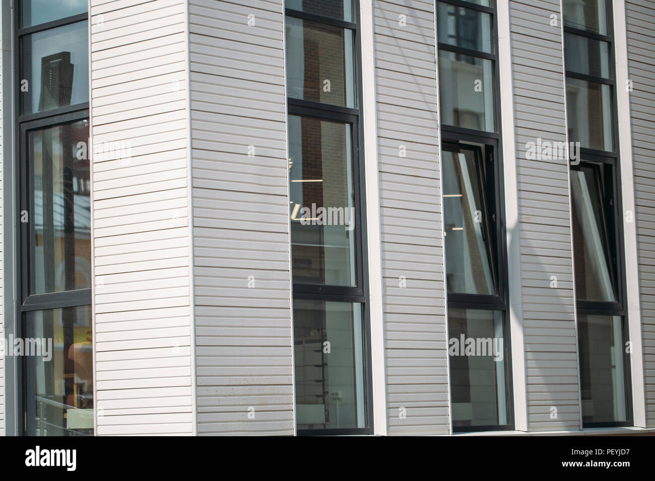 white modern building in the city. office building with panorama ...