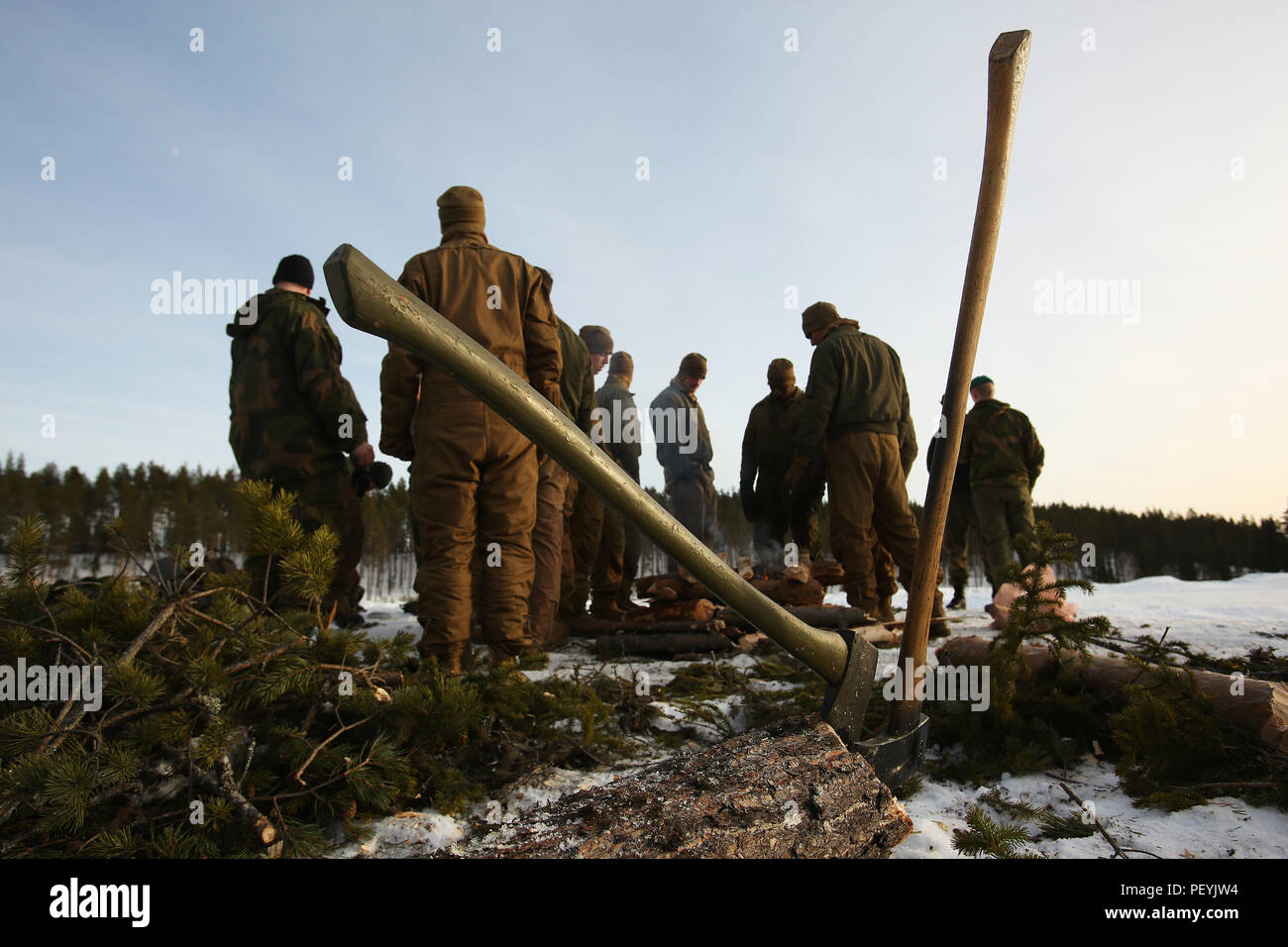 U.S. Marines with the Combined Arms Company's tank platoon and members ...