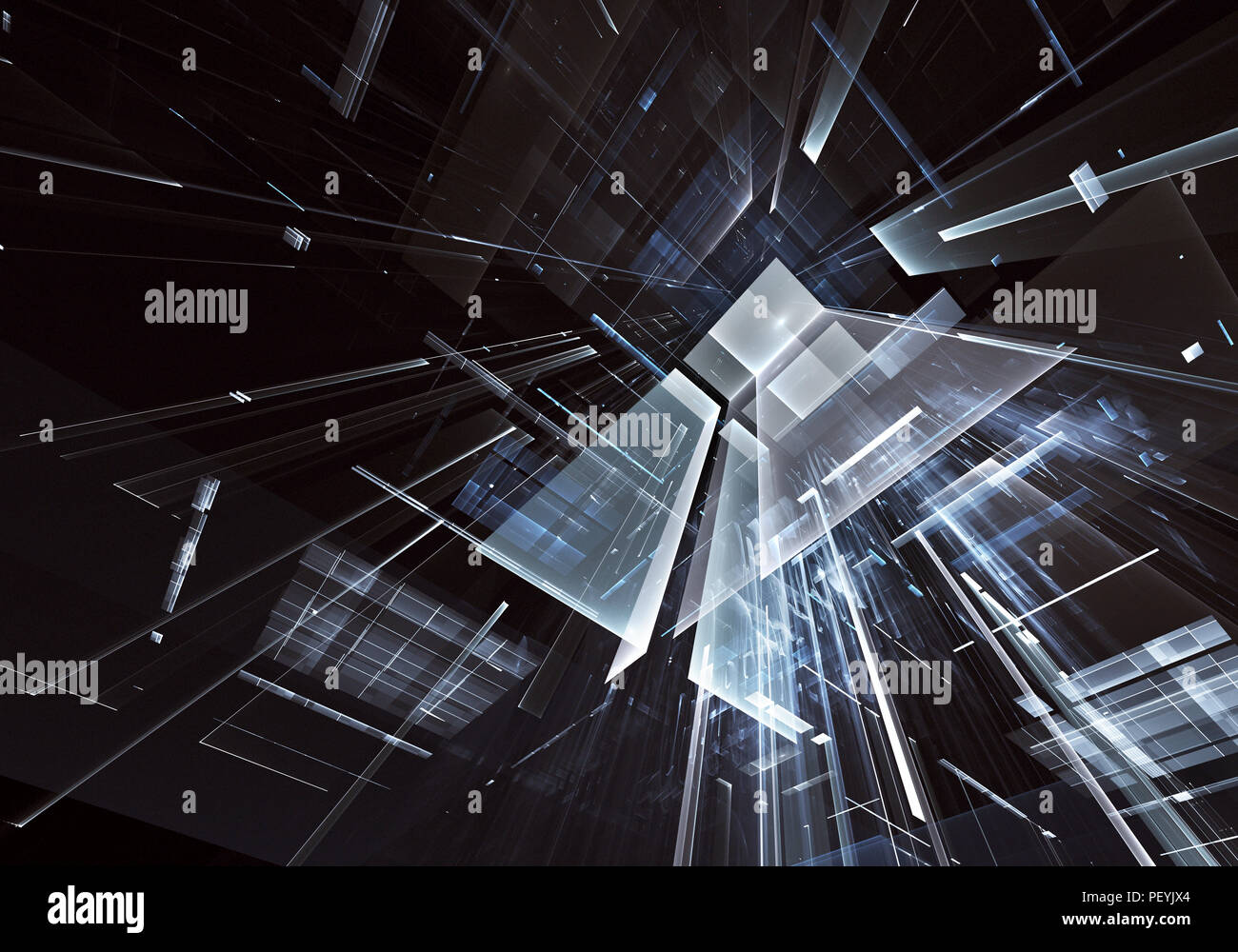 Computer generated abstract tehnology image. Three-dimensional 3D ...