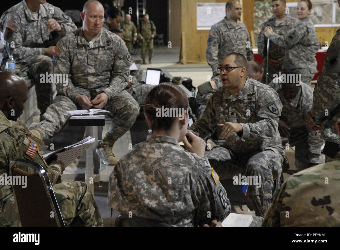 U.S. Army Lt. Col. Jonathan Funk, 91st Training Division, discusses ...