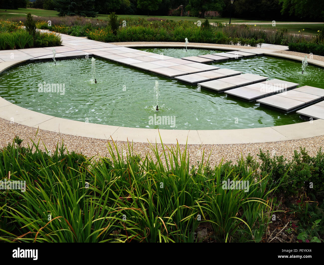 Sharp clean cut stone slabs and various formal pathways & decorative ...