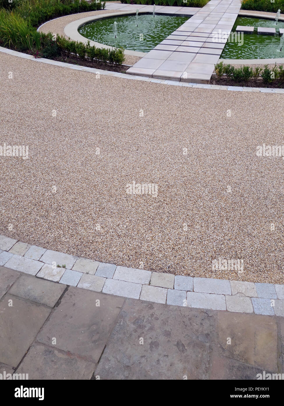 Sharp clean cut stone slabs and various formal pathways & decorative ...