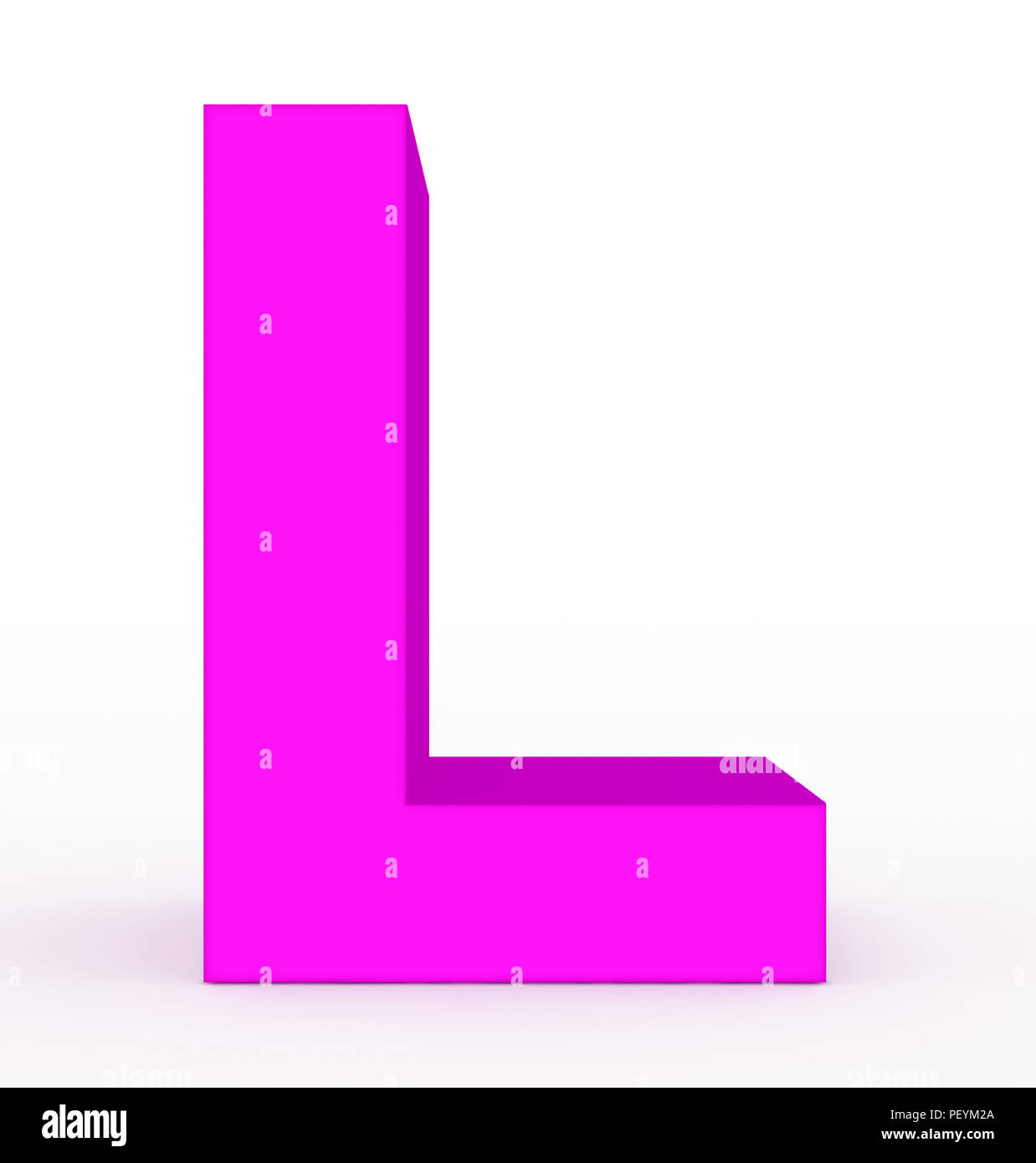 letter L 3d purple isolated on white - 3d rendering Stock Photo - Alamy