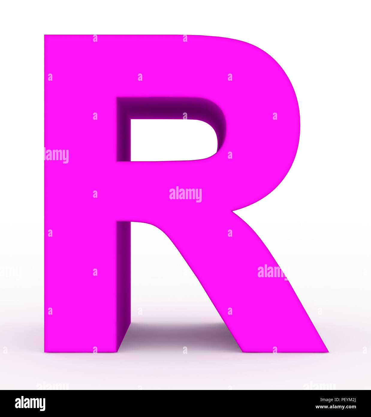 letter R 3d purple isolated on white - 3d rendering Stock Photo - Alamy