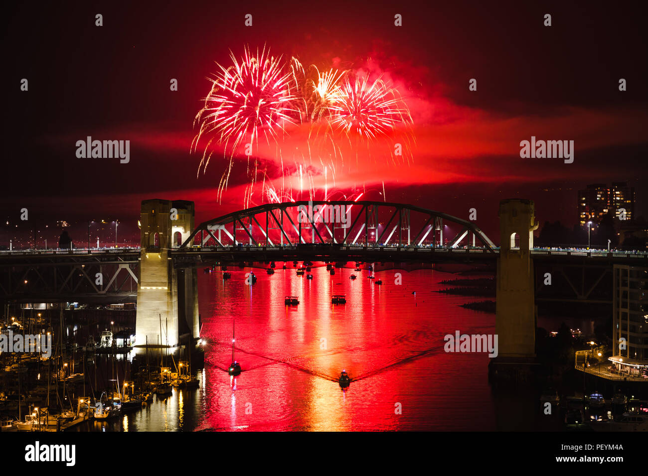 Celebration of light fireworks in english bay hi-res stock photography ...