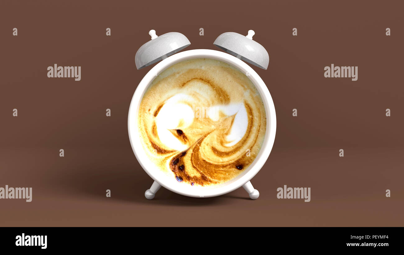 Wake up vintage morning shaped coffee. Concept illustrating that it's ...