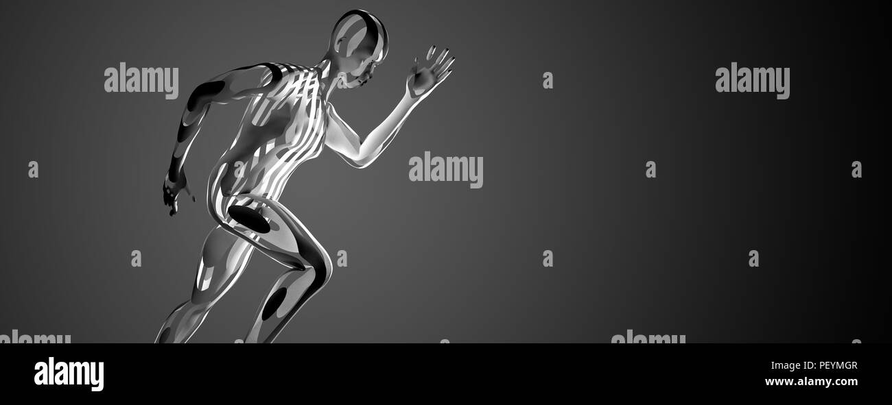 Sculpture of a running athlete. 3D rendering Stock Photo - Alamy