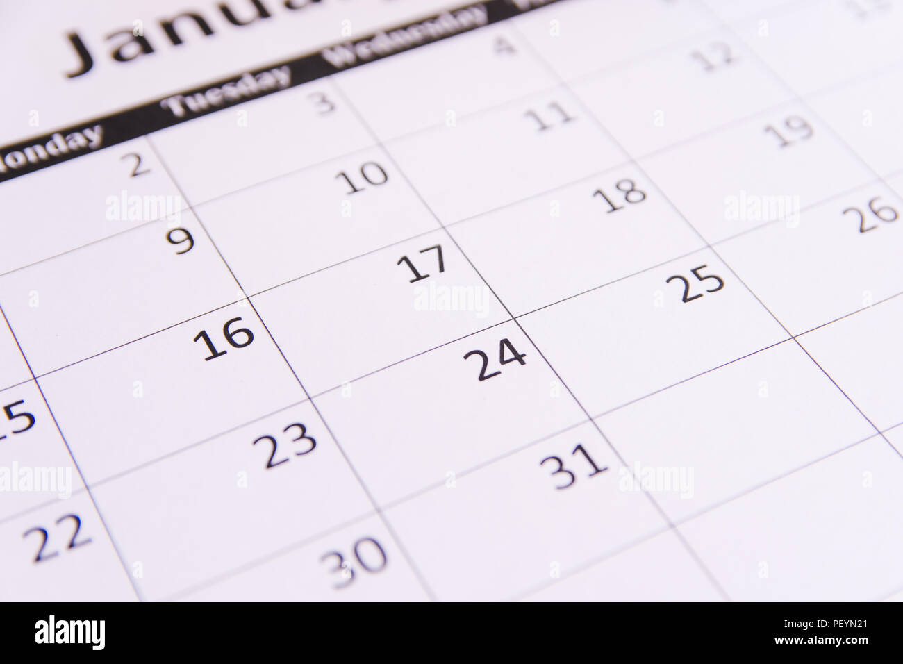 Calendar page hi-res stock photography and images - Alamy