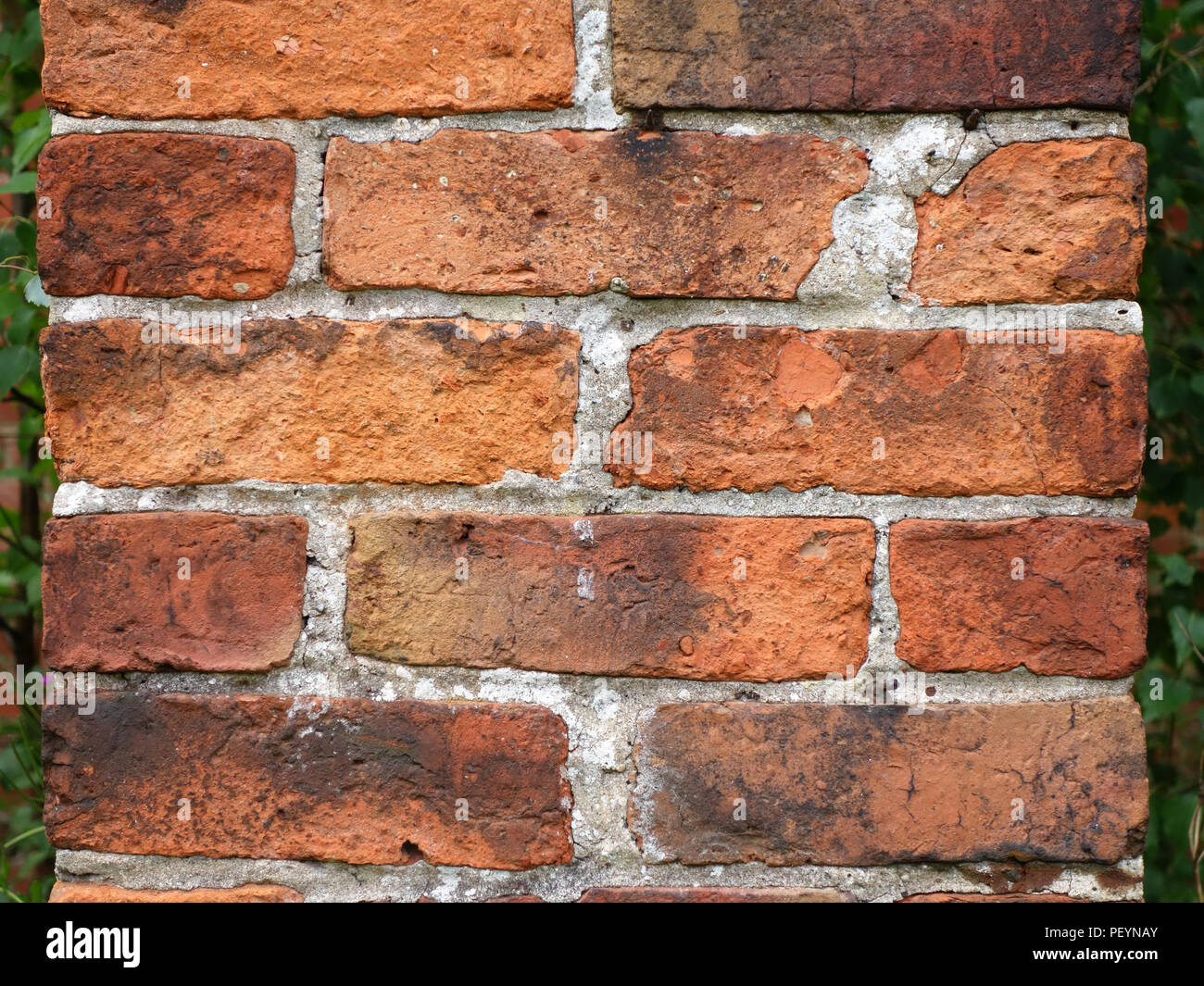 Close up of a victorian garden brick pergola pillar. These these garden ...