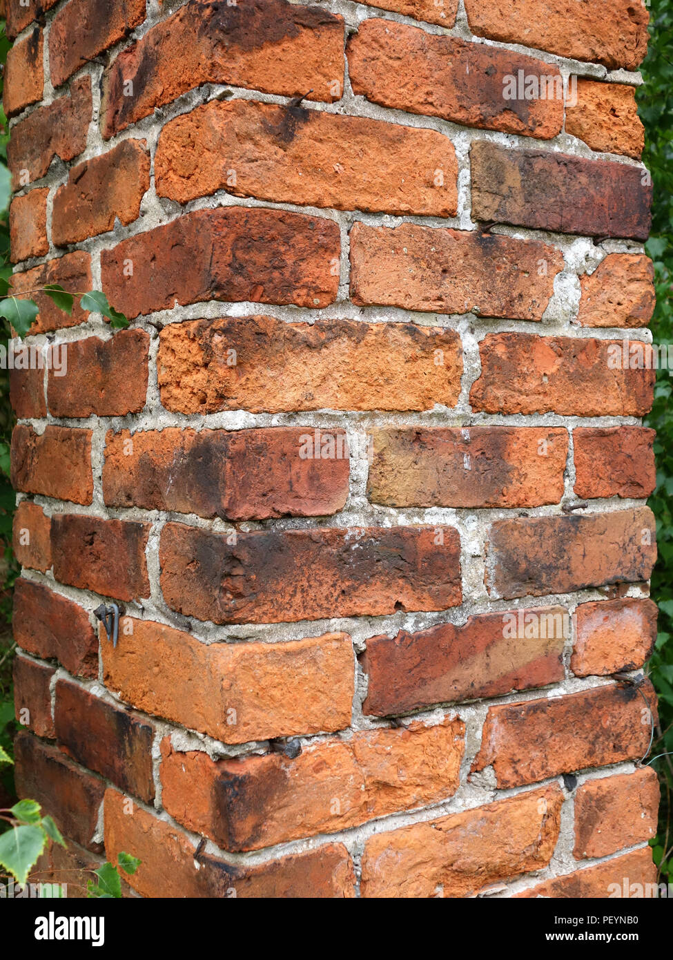 Close up of a victorian garden brick pergola pillar. These these garden ...