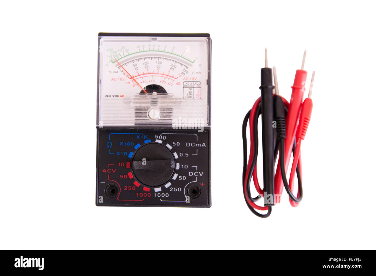 analog multimeter isolated on white background with clipping path Stock ...