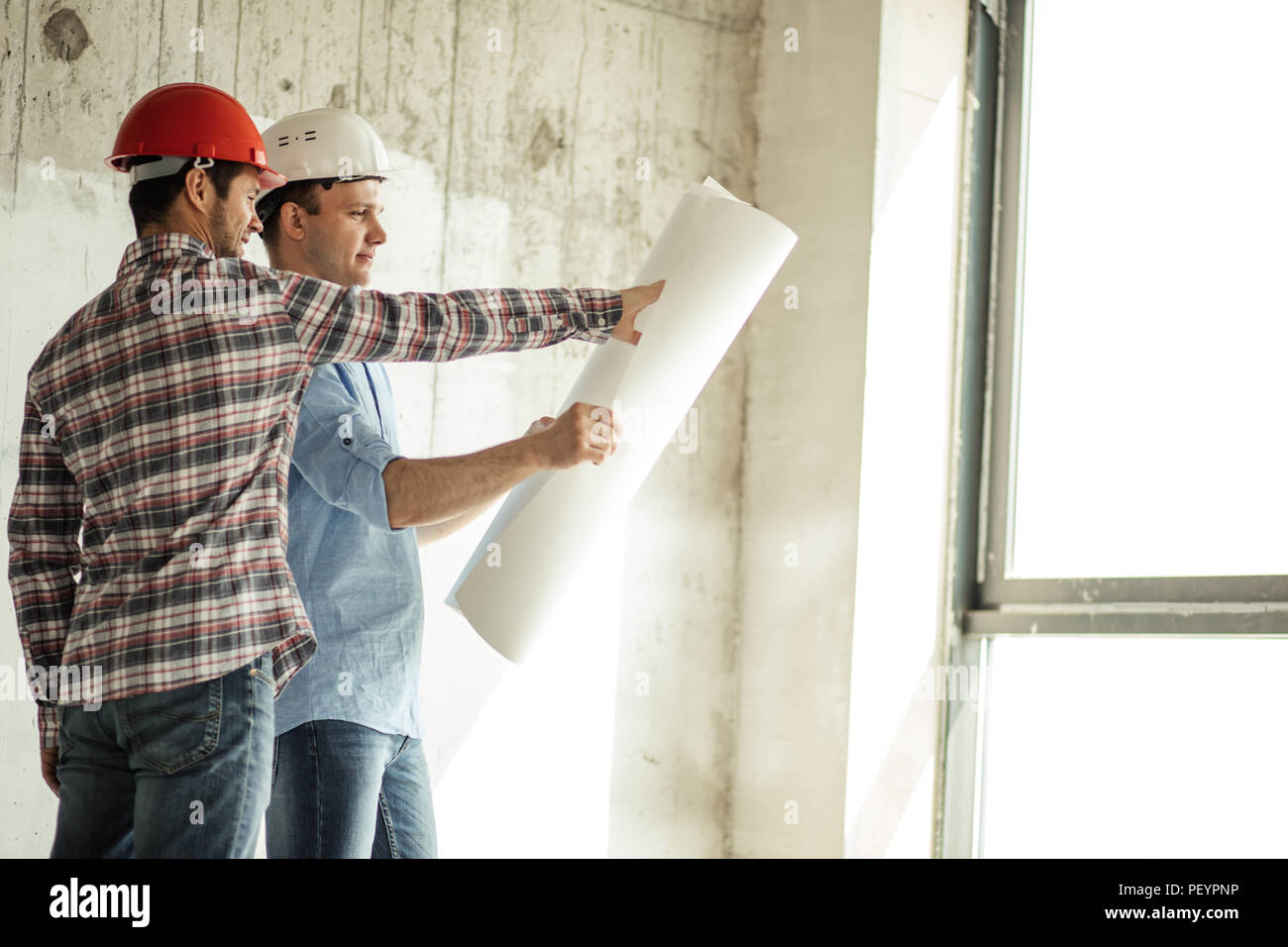 a great plan of building, reconstruction. side view photo Stock Photo ...