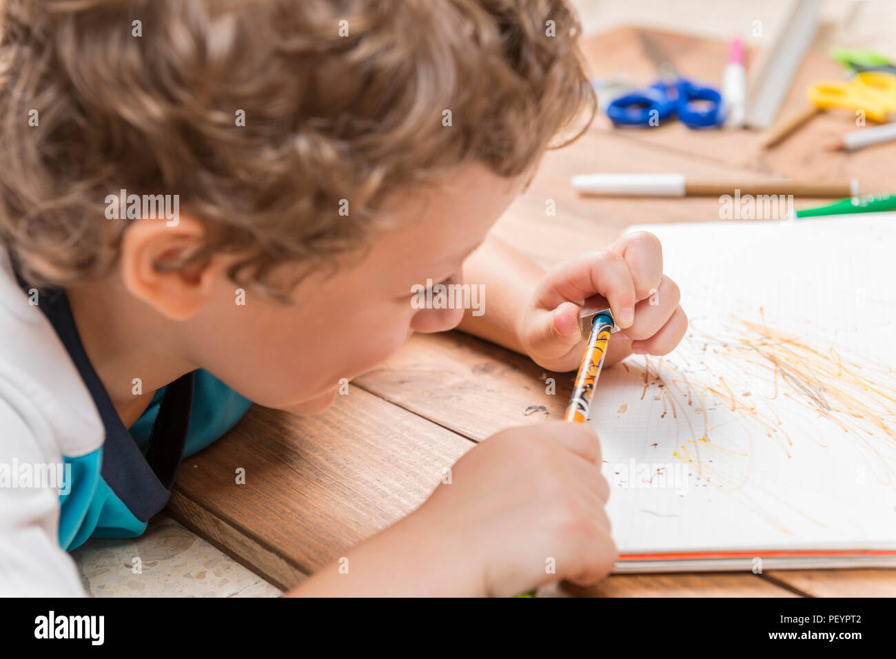 Elementary student sharpening pencil hi-res stock photography and ...