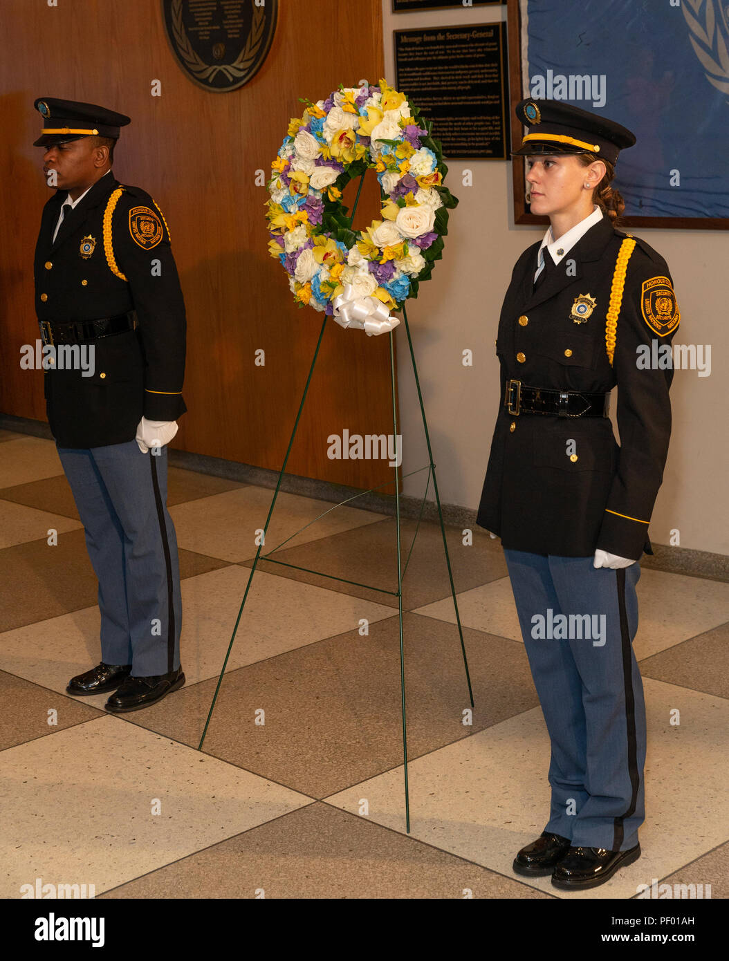 New York, USA. 17th August 2018. Wreath-laying Ceremony for the ...