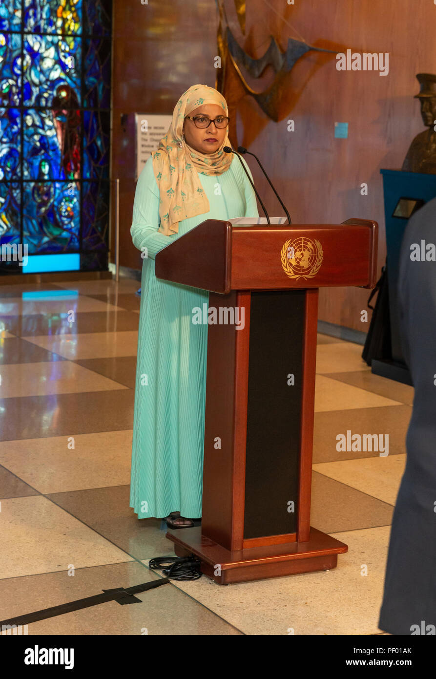 New York, USA. 17th August 2018. Bibi Sherifa Khan president of UN ...