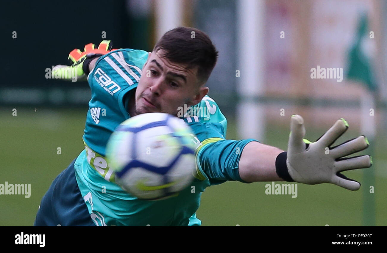 SÃO PAULO, SP - 17.08.2018: TRAINING OF THE PALMEIRAS - Goalkeeper ... SÃO PAULO, SP - 17.08.2018: TRAINING OF THE PALMEIRAS - Goalkeeper ...