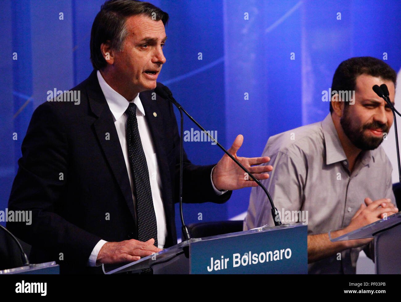 Osasco, Brazil. 17th Aug, 2018. In the photo the candidate Jair ...