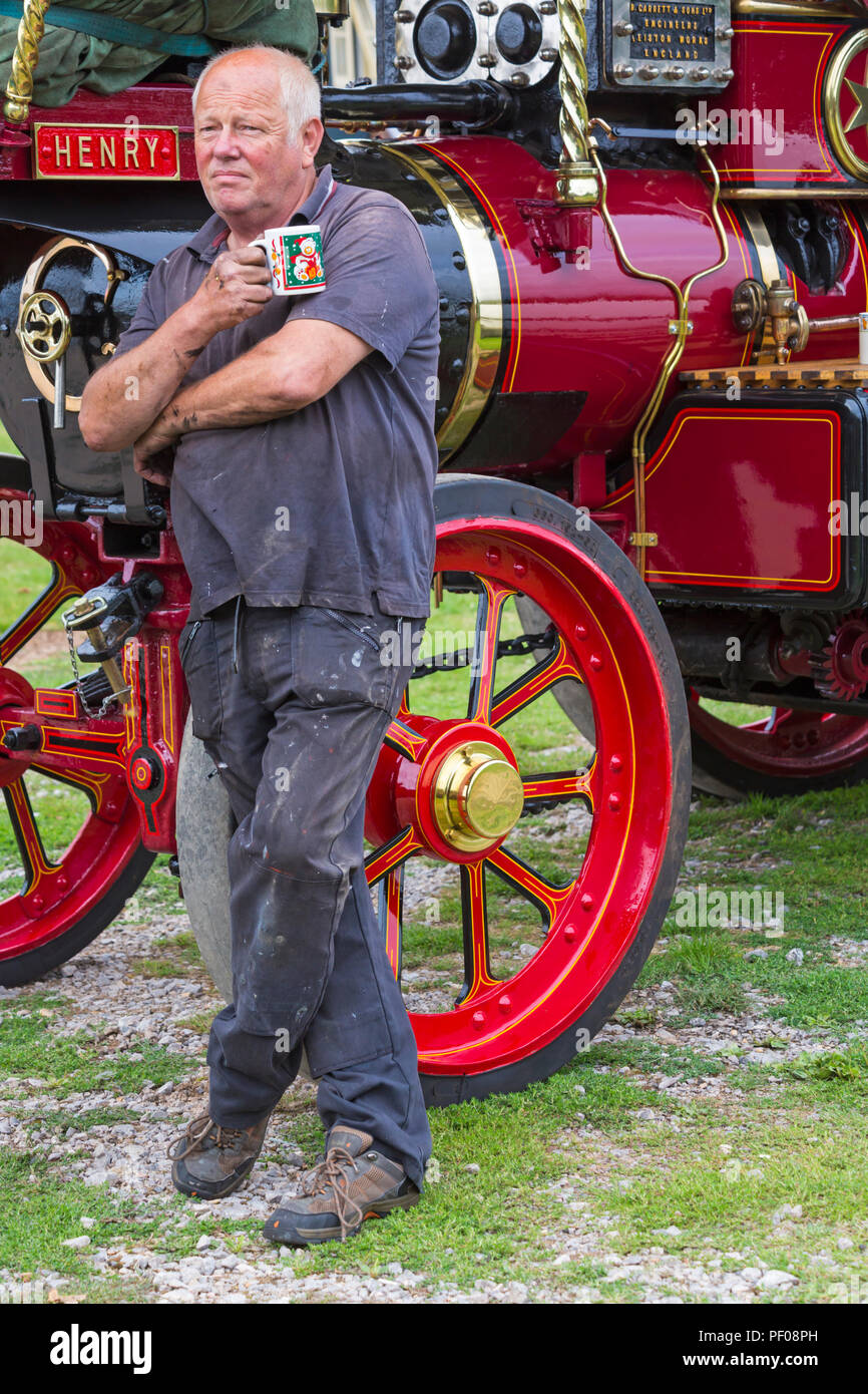 Horton, Dorset, UK. 18th Aug 2018. Steam Engines stop off at Druscillas ...