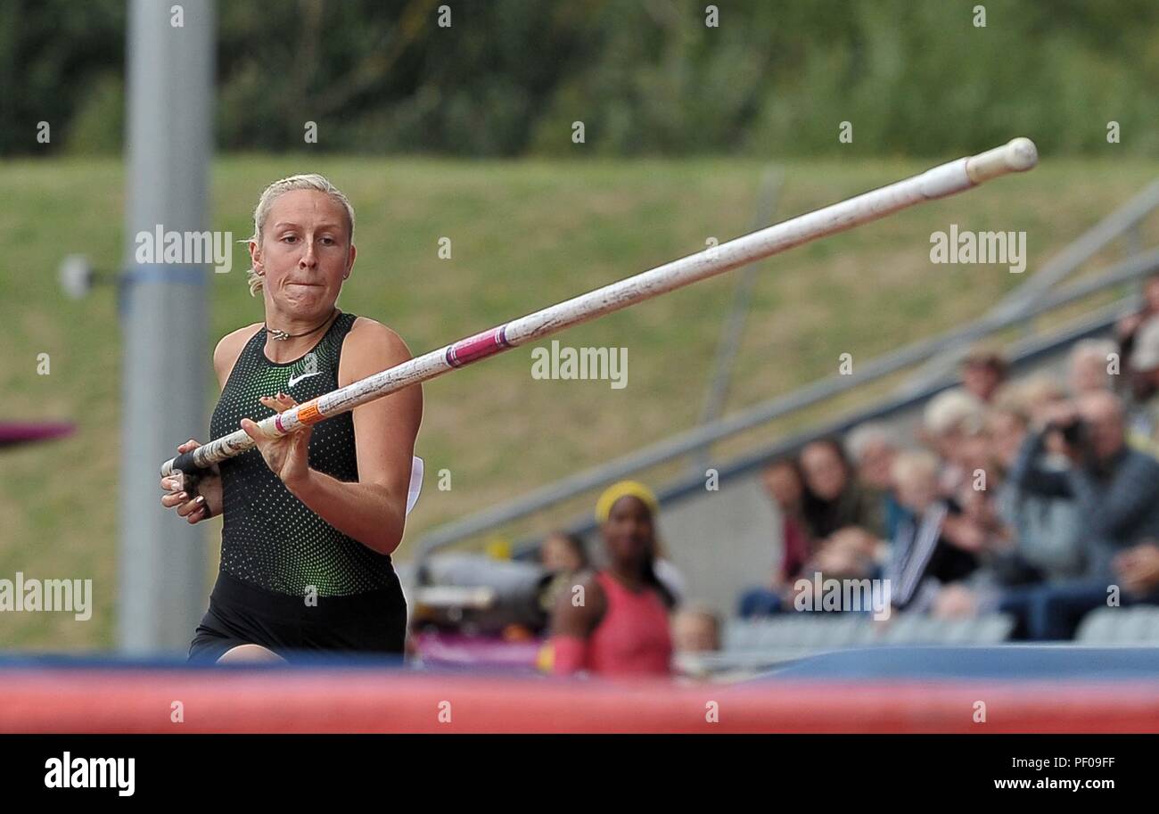 Birmingham, UK. 18th August 2018. Holly Bradshaw (GBR) in the womens ...