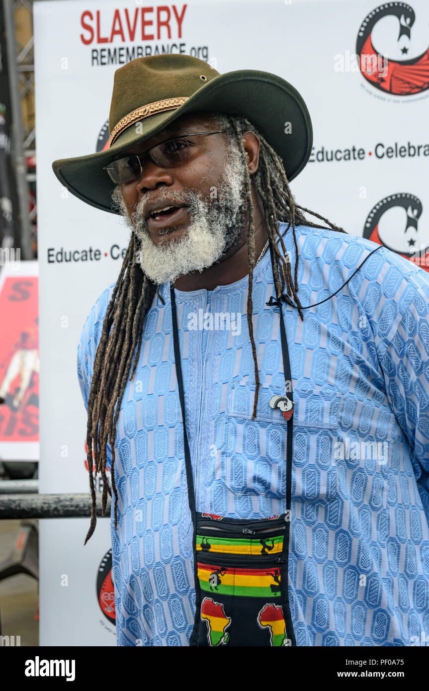 London, UK. 18th August 2018. Glenroy Watson of the Global African ...