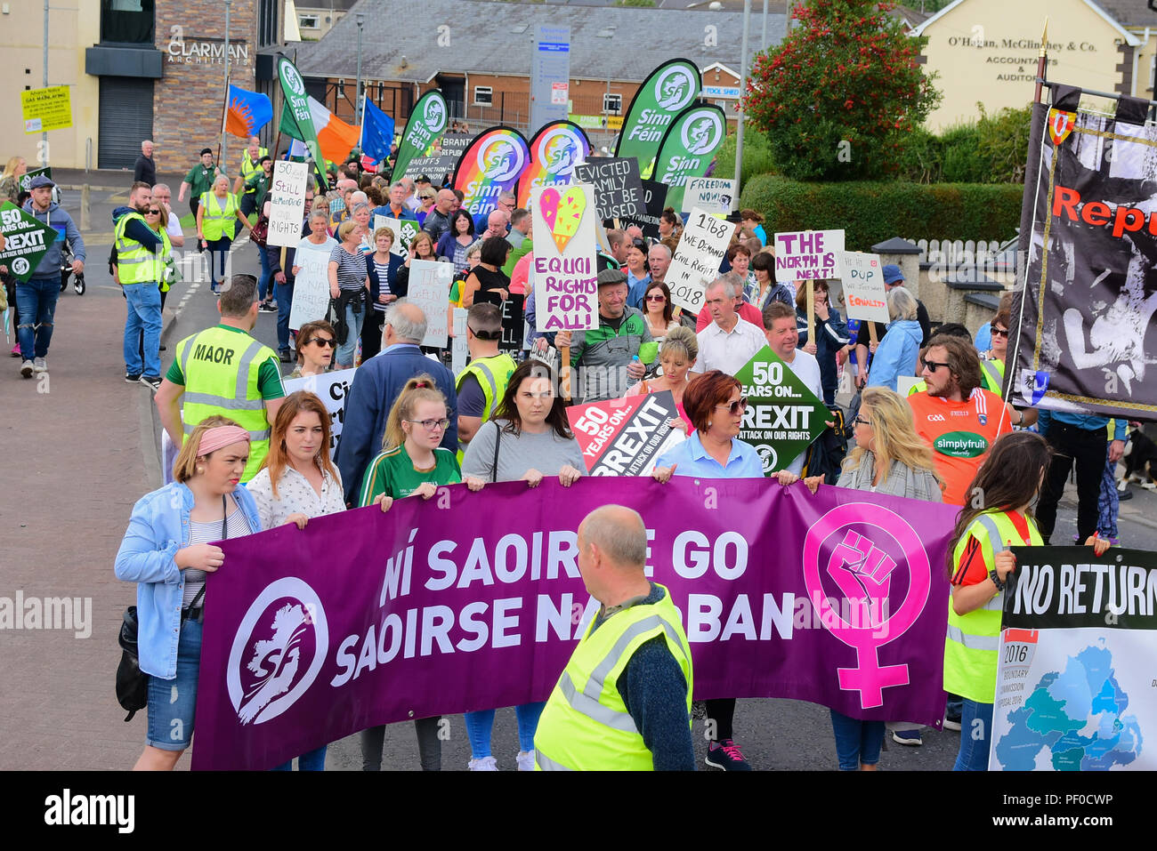 County Tyrone, UK. 18 August 2018. Sinn Féin Party Civil Rights ...