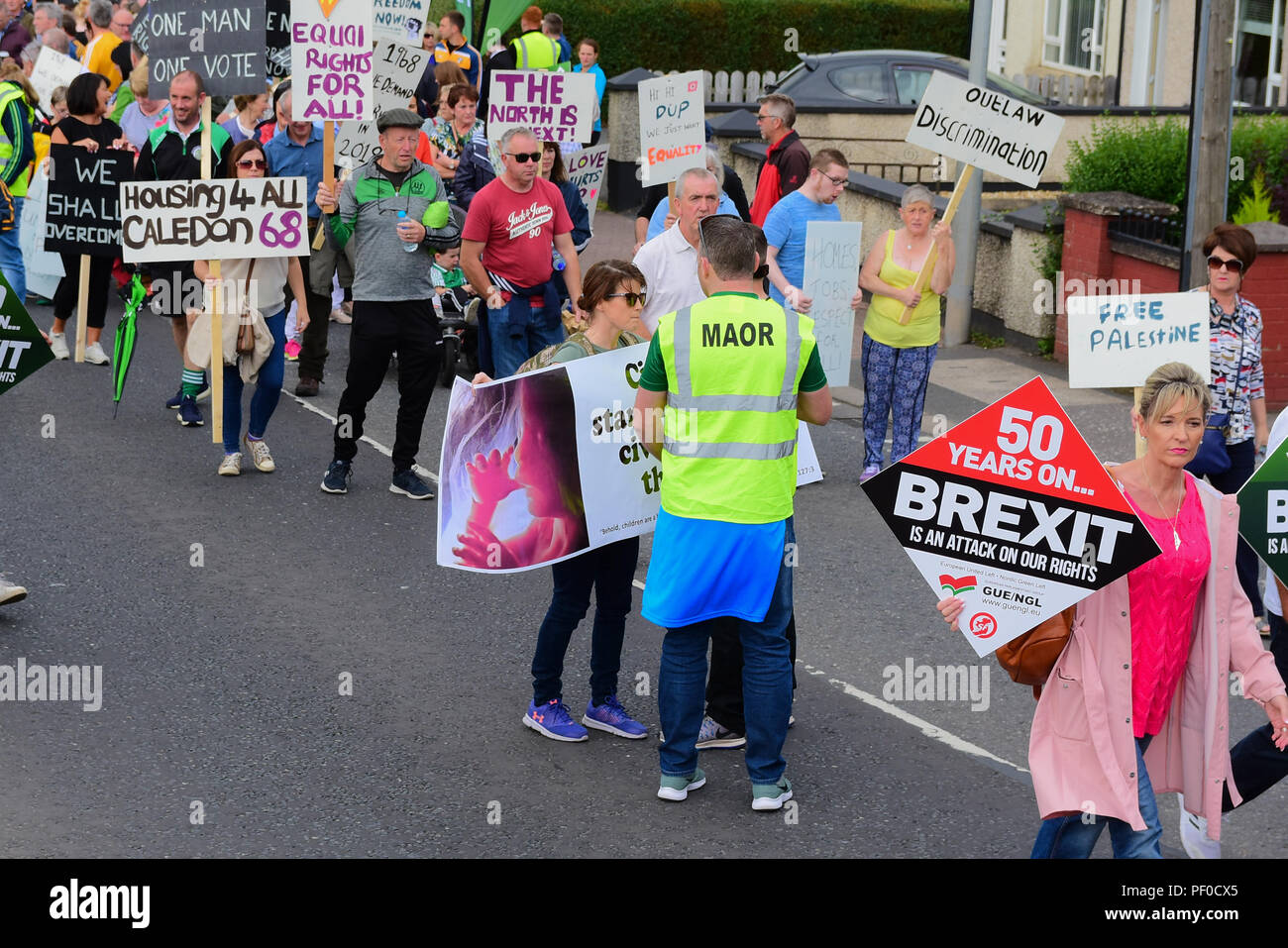 County Tyrone, UK. 18 August 2018. Sinn Féin Party Civil Rights ...