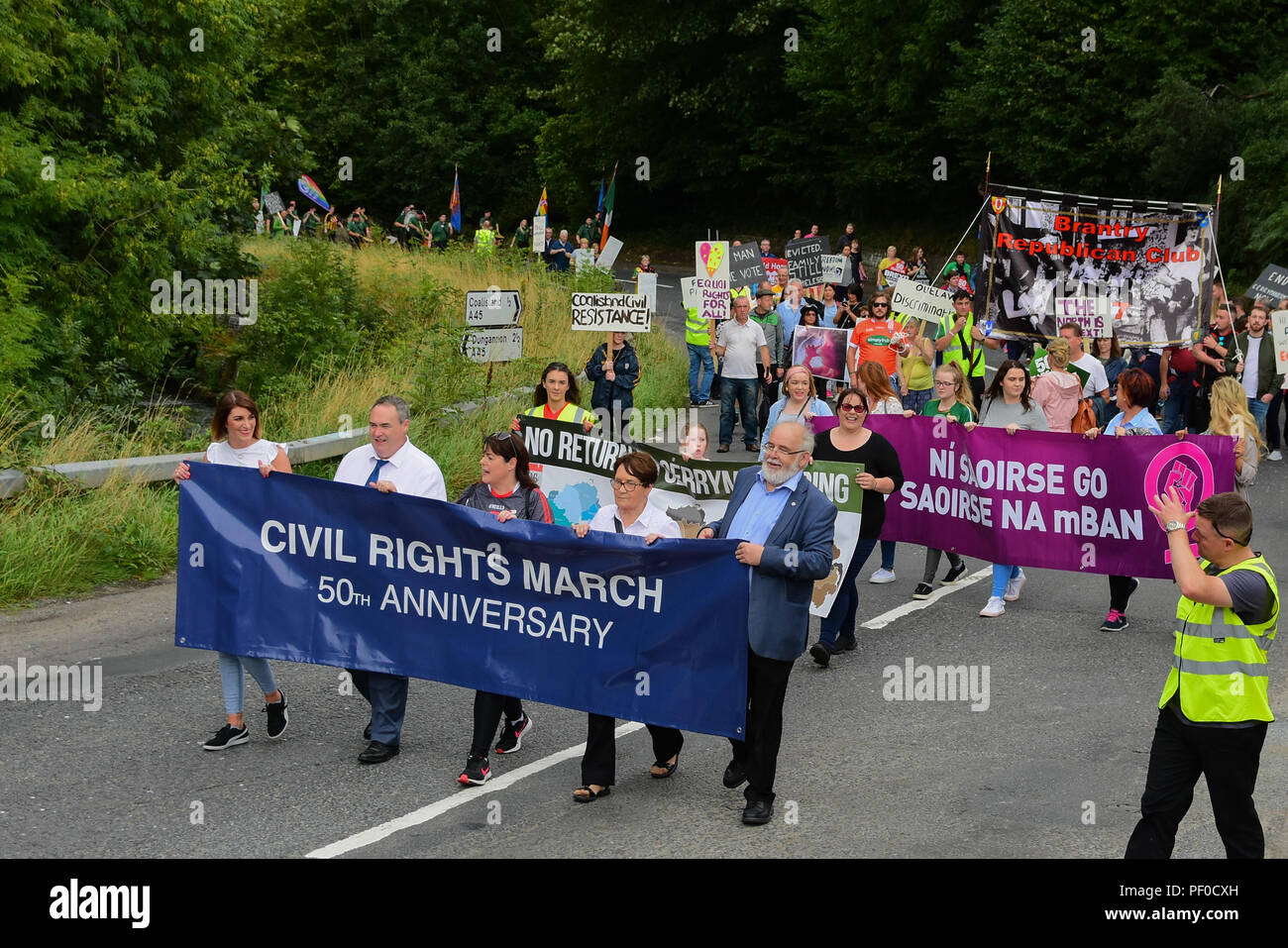 County Tyrone, UK. 18 August 2018. Sinn Féin Party Civil Rights ...