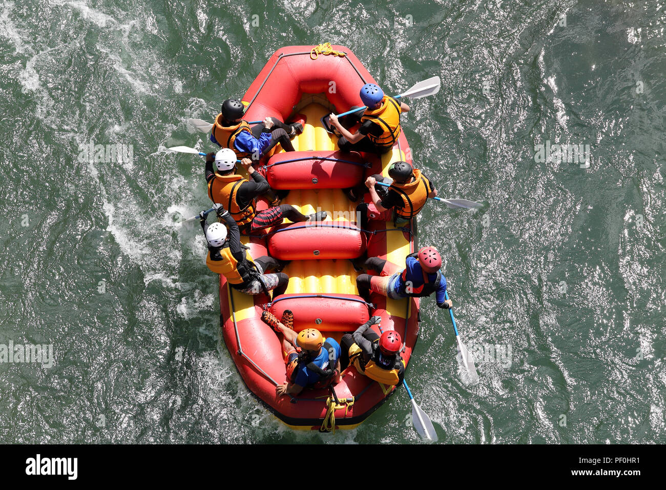 Water rafting on the rapids of river Yosino in Koboke Canyon, Japan ...